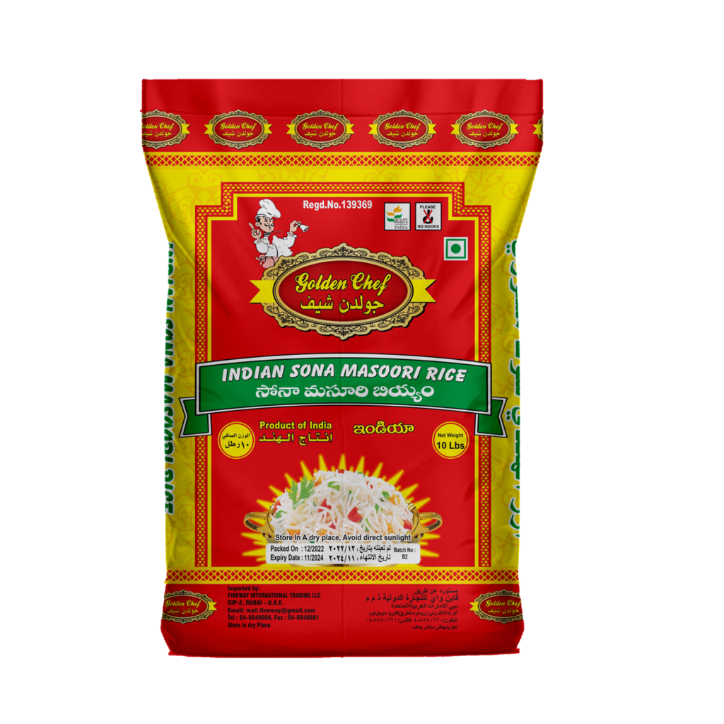GOLDEN CHEF SONA MASOORI RICE 10LBS – Fineway International